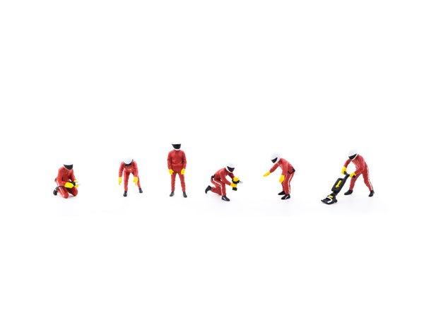 American Diorama x Tarmac Works 1/64 Figures Set - Pit Crew Red - COLL